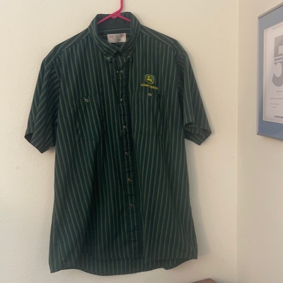 John Deere | Shirts | Vintage Mens John Deere Dealer Work Shirt L ...